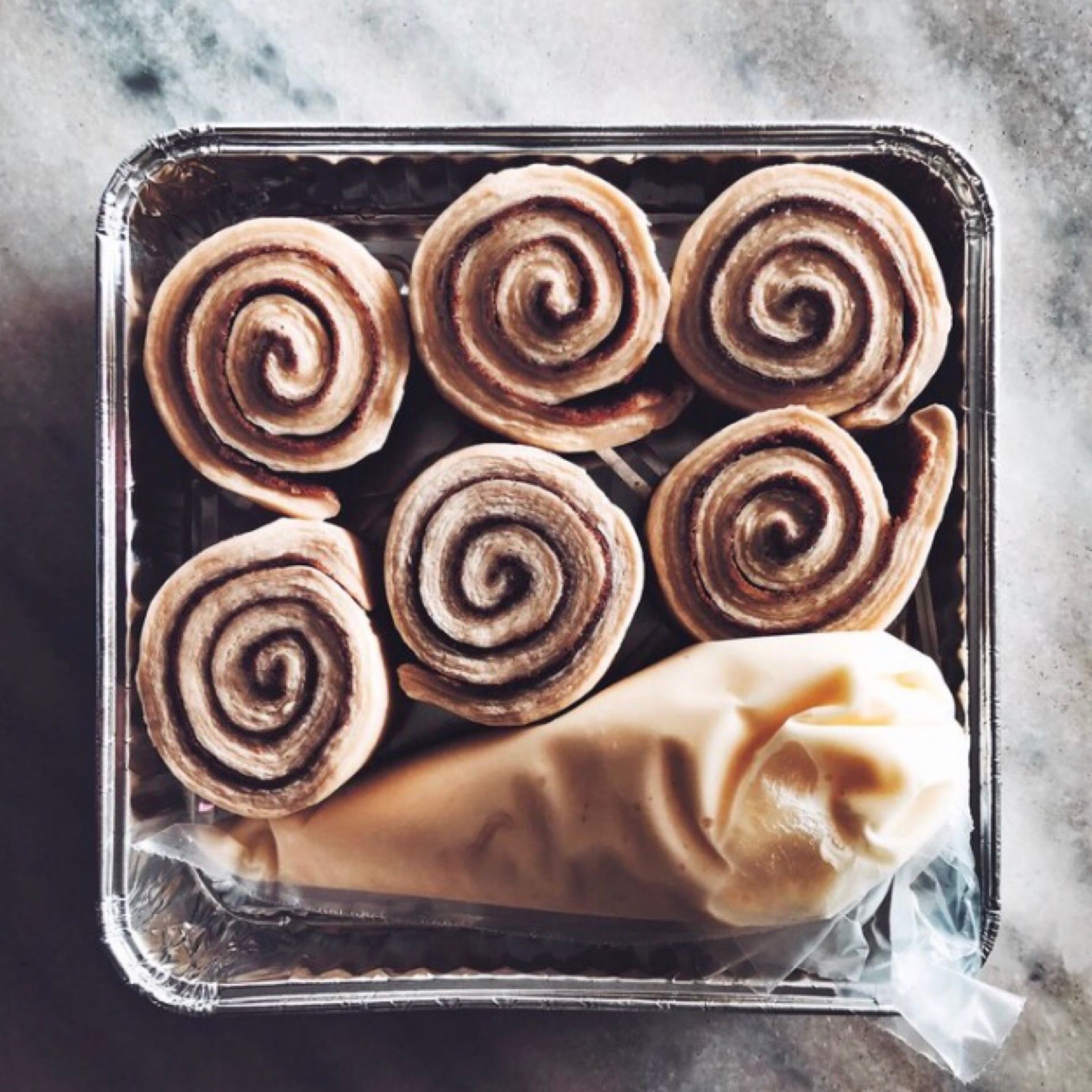 Frozen Cinnamon Roll Pan | The Moon Bakeshop Online Ordering